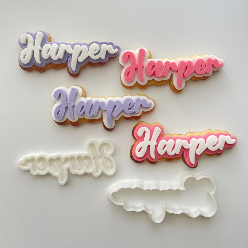 Script Name Cookie Cutter & Fondant Stamp Debosser Custom - Etsy