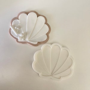Sea Shell Cookie Cutter & Fondant Stamp, Debosser, Cookie Stamp, Shell ...