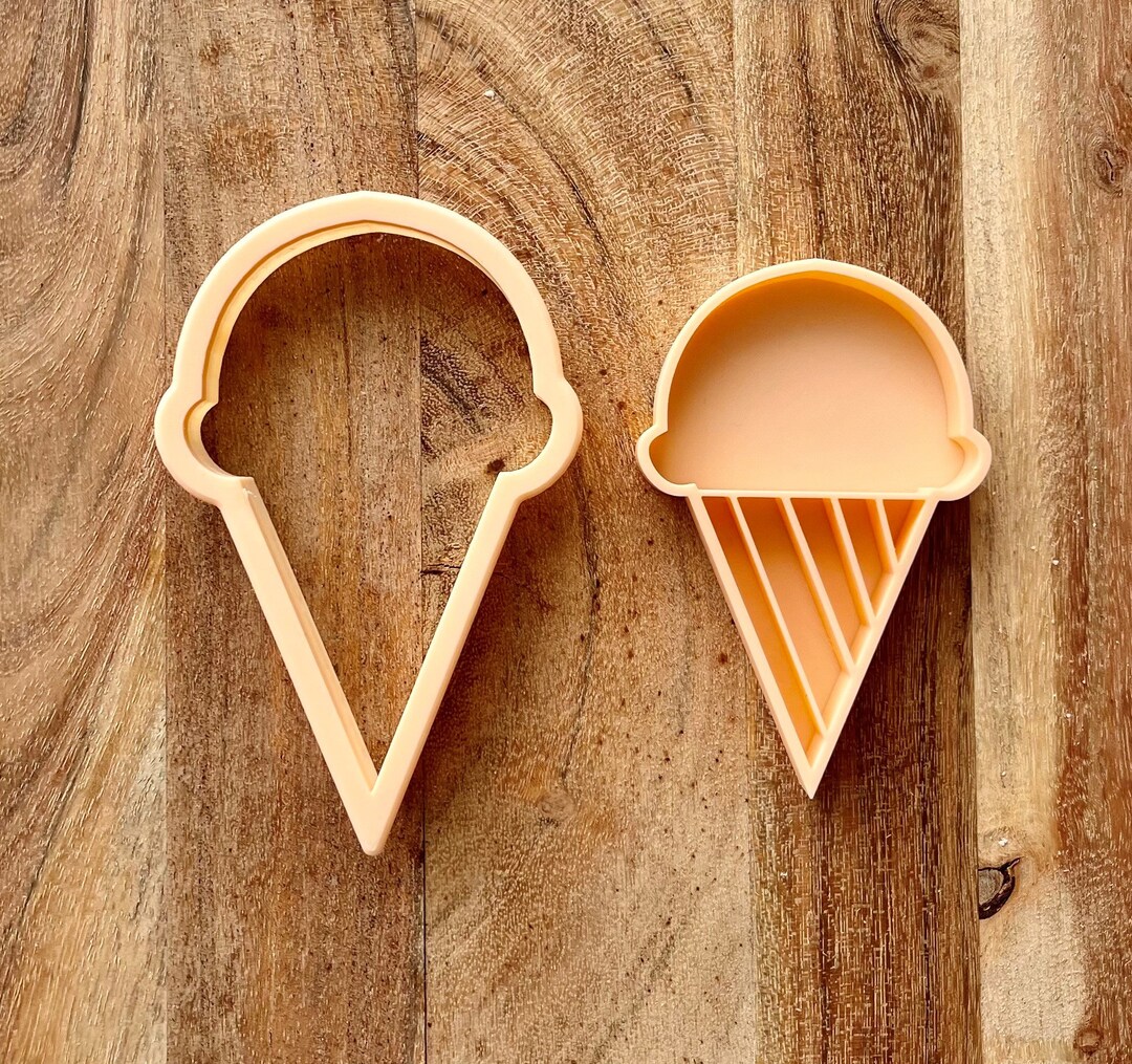 Ice Cream Cone Cookie Cutter & Fondant Stamp - Etsy Australia