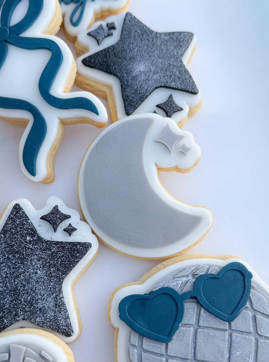Moon With Sparkle Cookie Stamp & Cutter, Space Theme, 80mm - Etsy