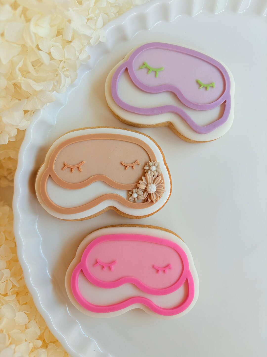 Sleep Mask Cookie Cutter & Fondant Stamp, Debosser, Spa Themed Cookie ...