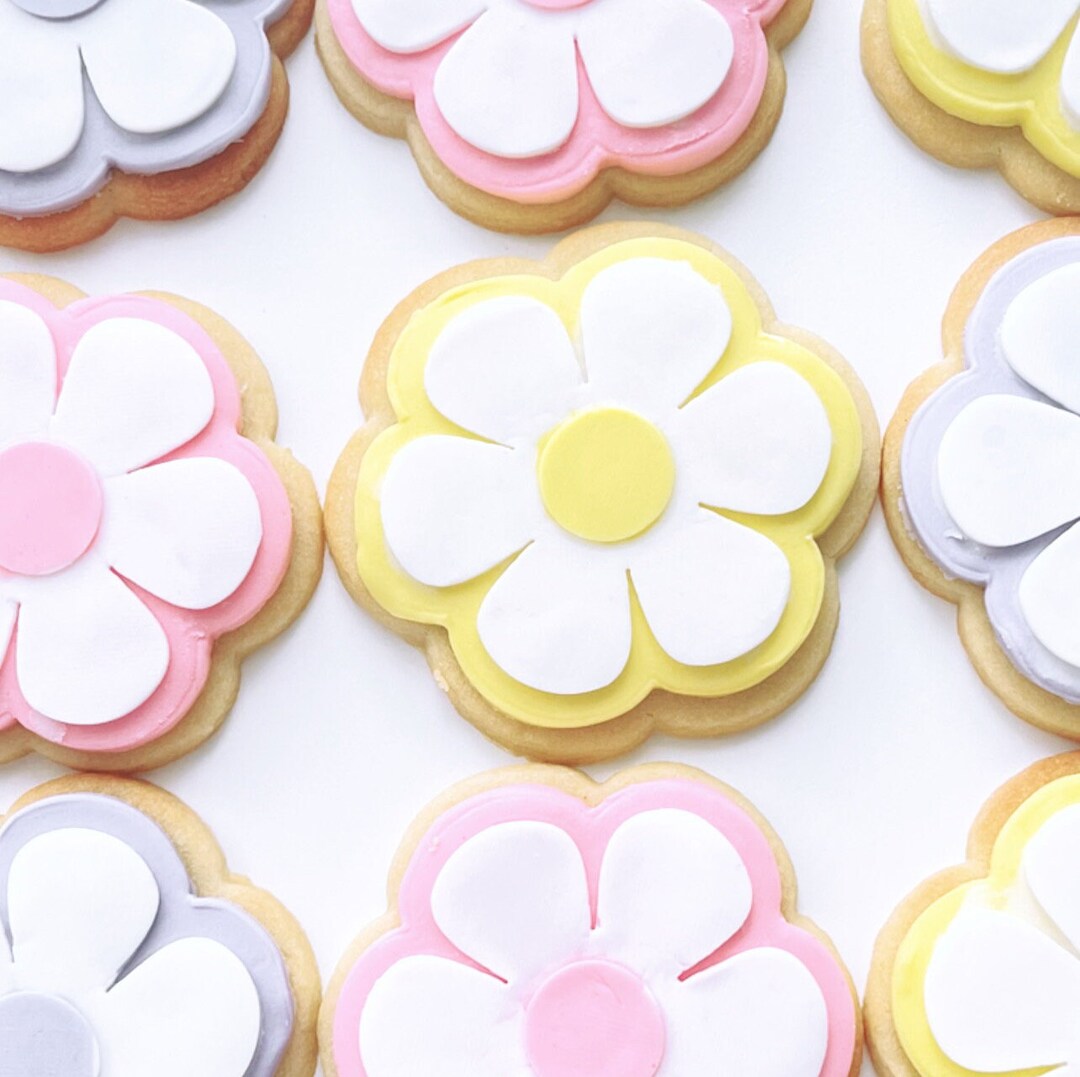 Retro Daisy Flower Cookie Cutter & Fondant Stamp, Debosser, 6 Petal ...