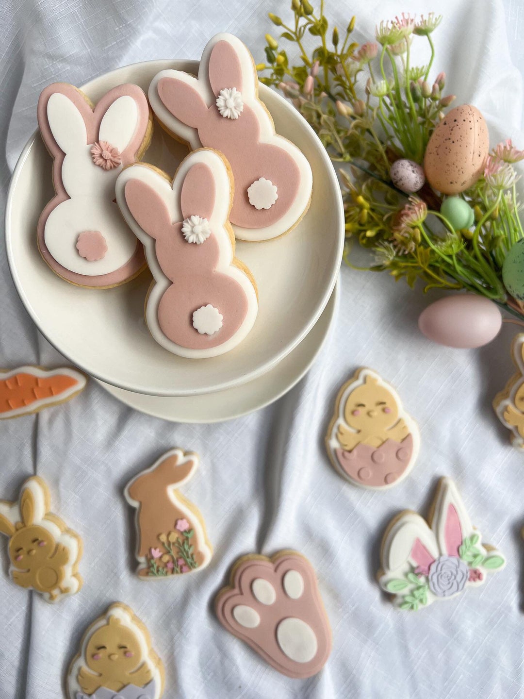 Simple Bunny Cookie Cutter & Fondant Stamp, Debosser, Booty, Easter ...