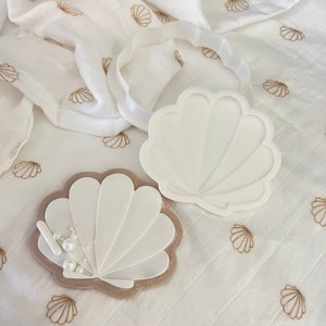 Sea Shell Cookie Cutter & Fondant Stamp, Debosser, Cookie Stamp, Shell ...