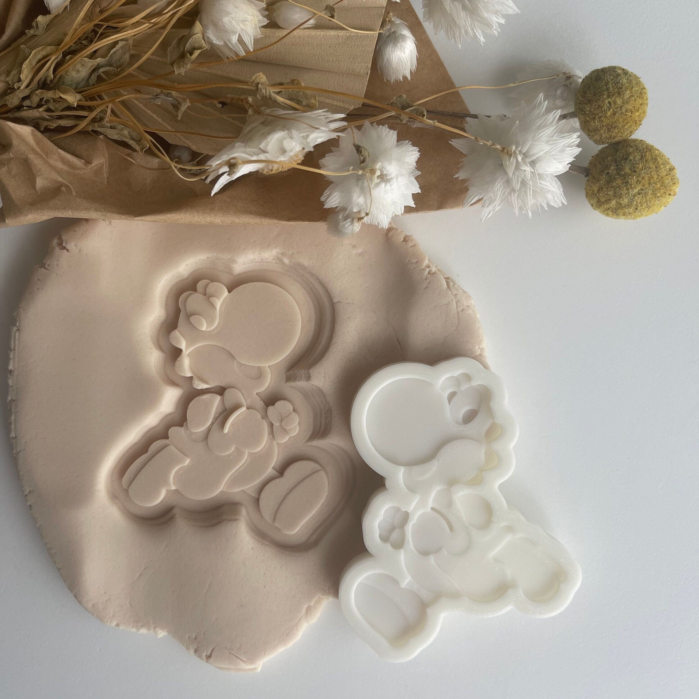 Yoshi Cookie Cutter & Fondant Stamp Debosser Mario Bros - Etsy