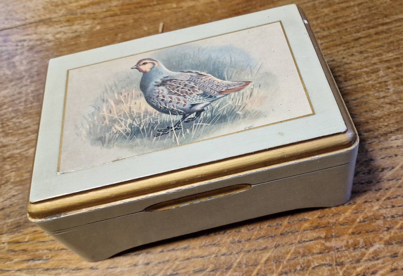 Retro Wooden Jewellery Trinket Box With Partridge Design - Etsy
