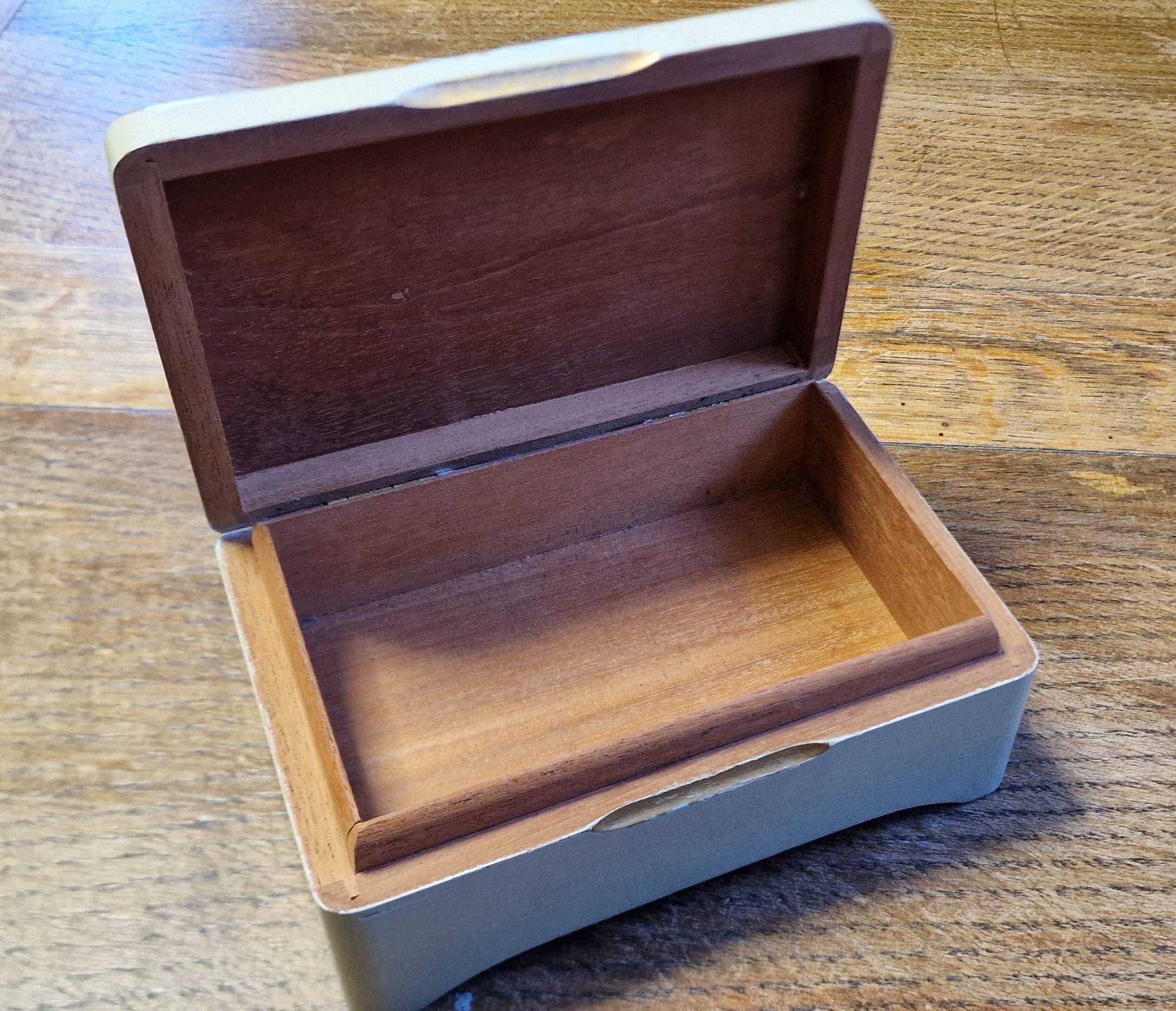 Retro Wooden Jewellery Trinket Box With Partridge Design - Etsy