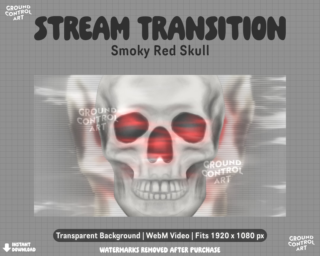 Smoky Red Skull Stream Transition | Animated Livestream Scene Change ...