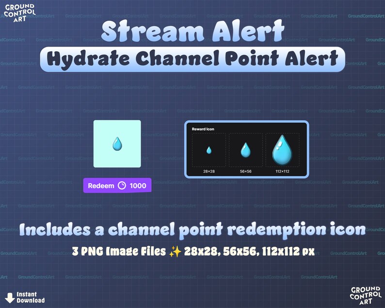 Hydrate Theme Twitch Alert | Transparent Full Screen Animated Water ...