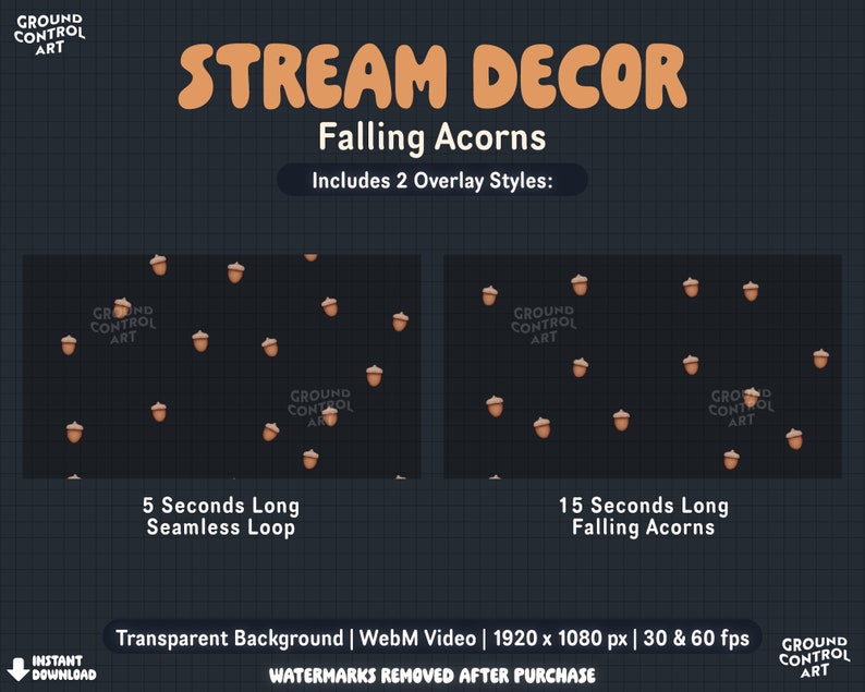 Falling Acorns Animated Overlay | Great for Twitch Alert, Stream ...