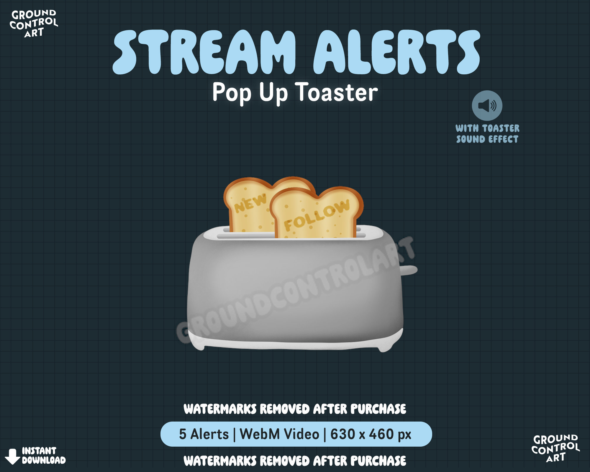 Toaster Stream Alerts | Animated Livestream New Follower Twitch ...