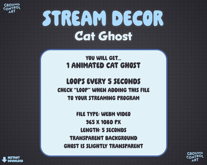 Cat Ghost Animated Stream Decor | Livestream Decoration | Perfect ...