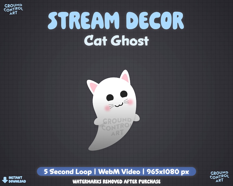 Cat Ghost Animated Stream Decor | Livestream Decoration | Perfect ...