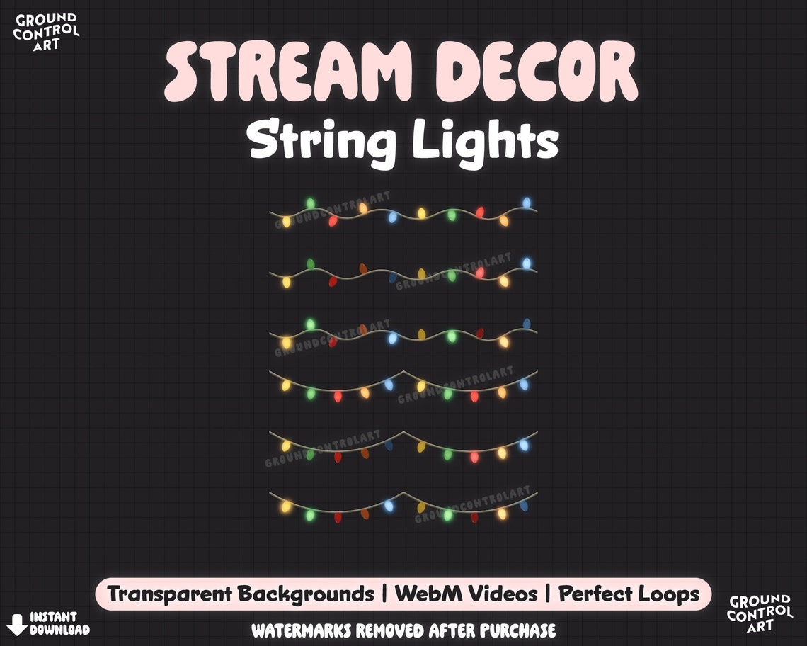 String Lights Animated Stream Decor | Livestream Decoration | Perfect ...