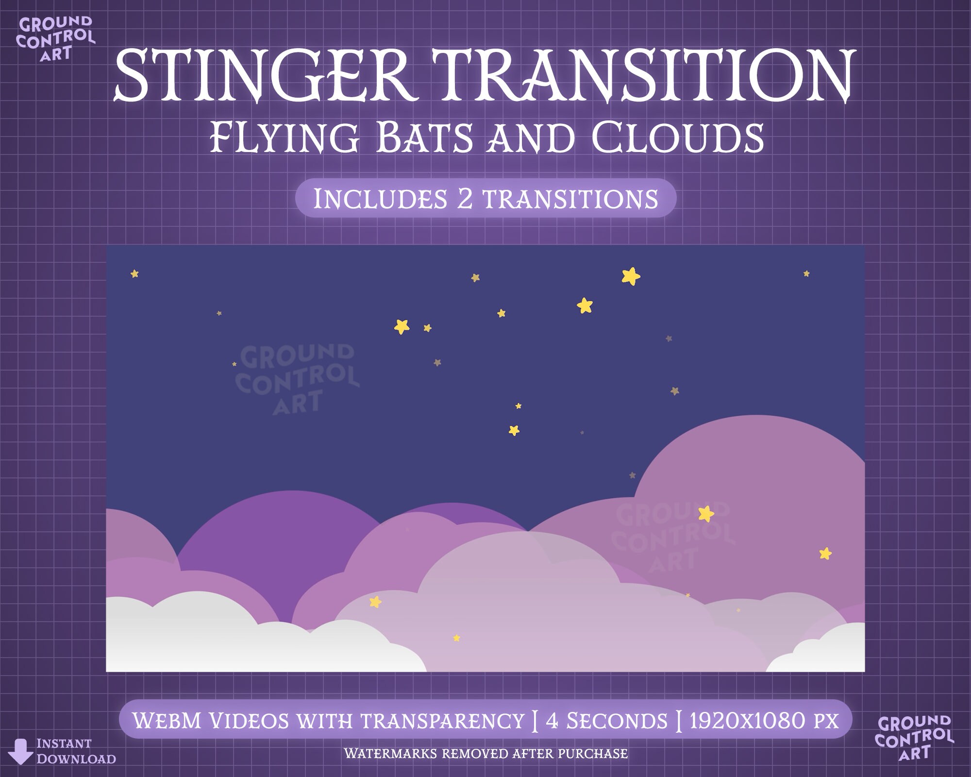 Stinger Transition | Animated Bats and Clouds Live Stream Transition ...