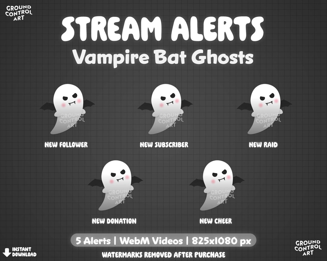 Vampire Bat Ghost Stream Alerts | Animated Halloween Twitch Alert ...