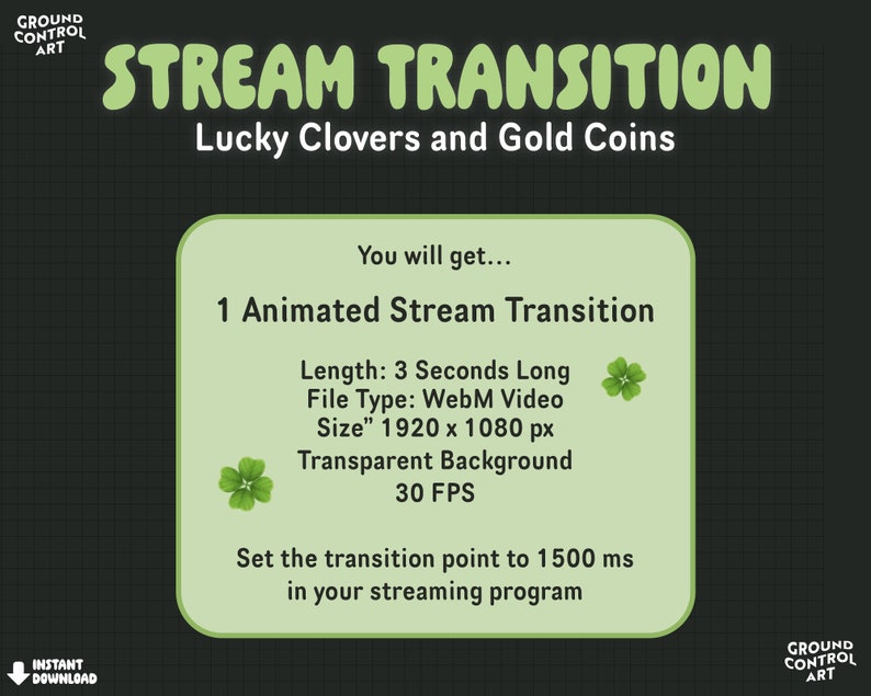 Four Leaf Clover Stream Transition | Animated St. Patrick's Day Stinger ...
