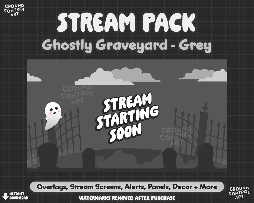 Ghostly Graveyard Stream Pack | Animated Livestream Overlay Pack ...