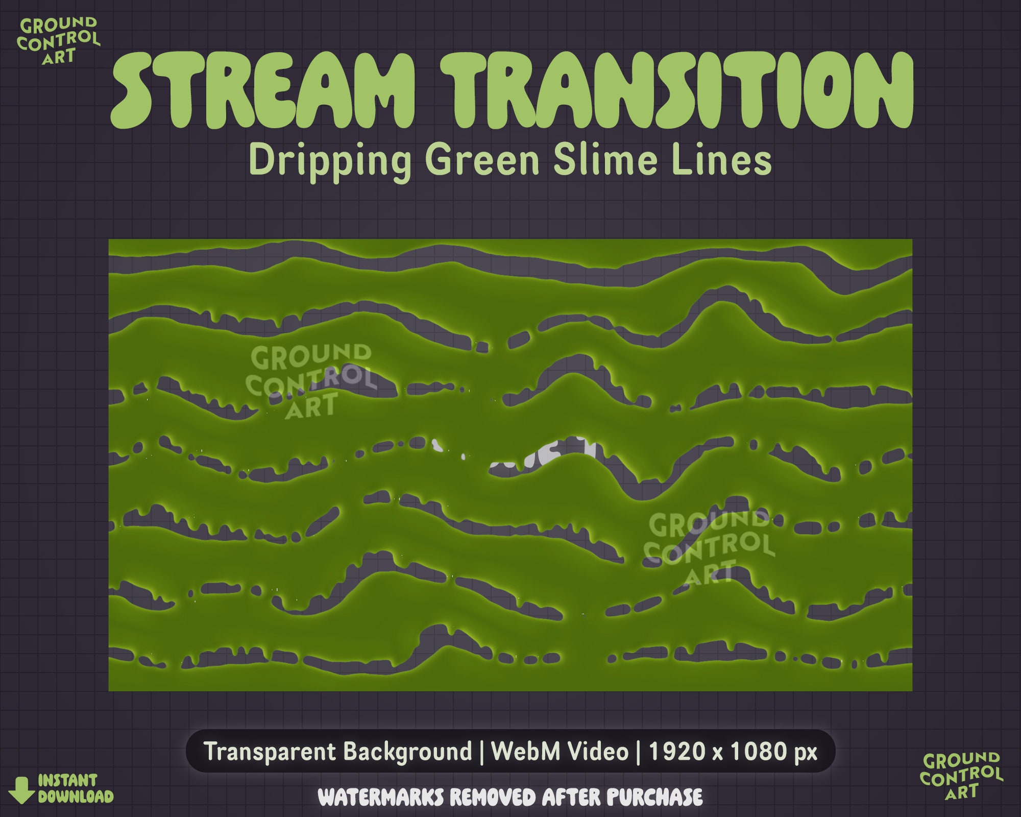 Green Slime Stream Transition | Animated Livestream Scene Change ...