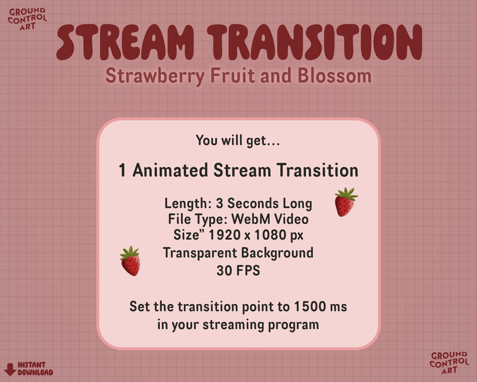 Strawberry Stream Transition | Animated Red Berry Stinger Transition ...