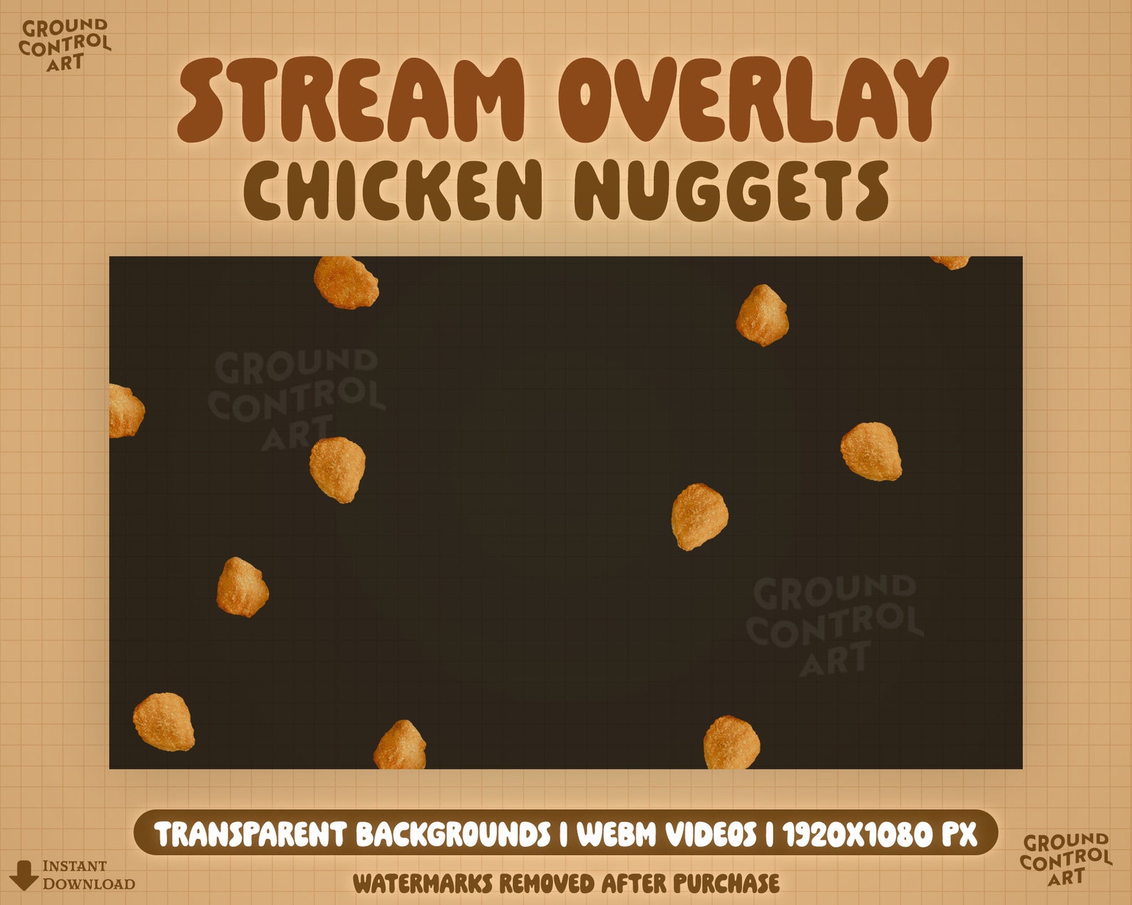 Chicken Nuggets Animated Overlay | Chicken Nuggie Transparent Animation ...
