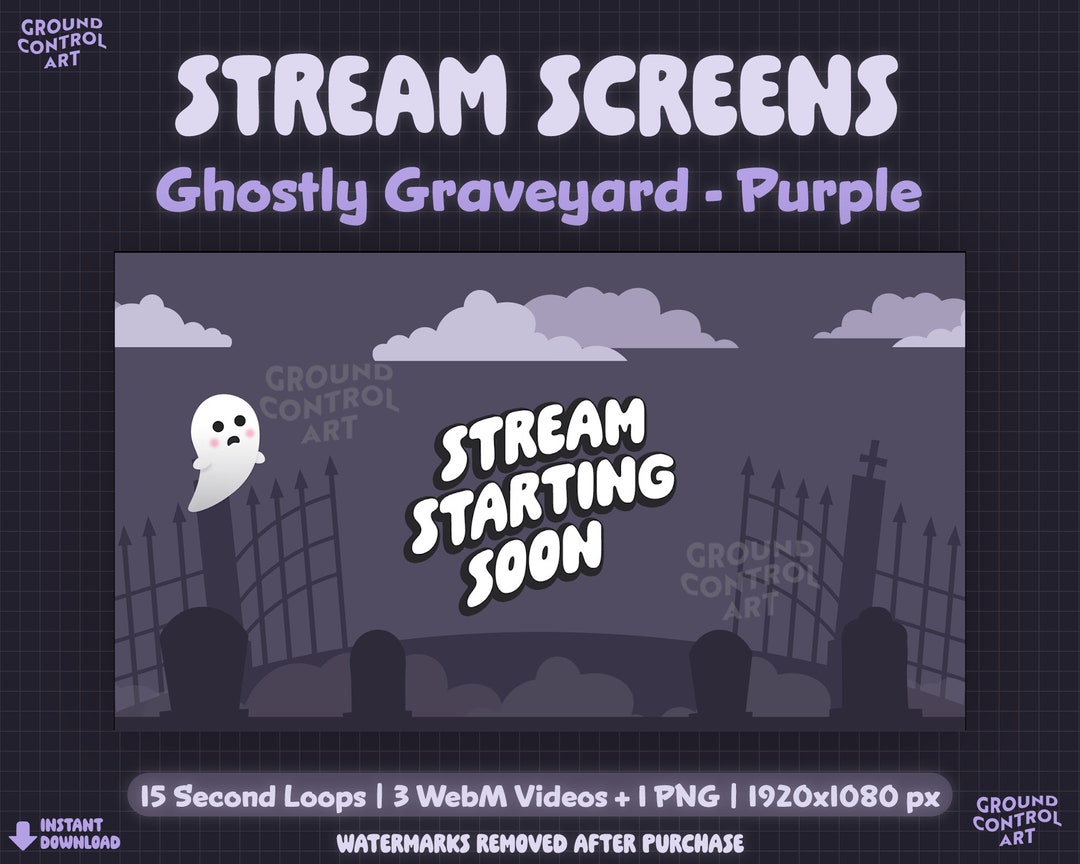 Ghostly Graveyard Stream Screens | Animated Ghost Twitch Livestream ...