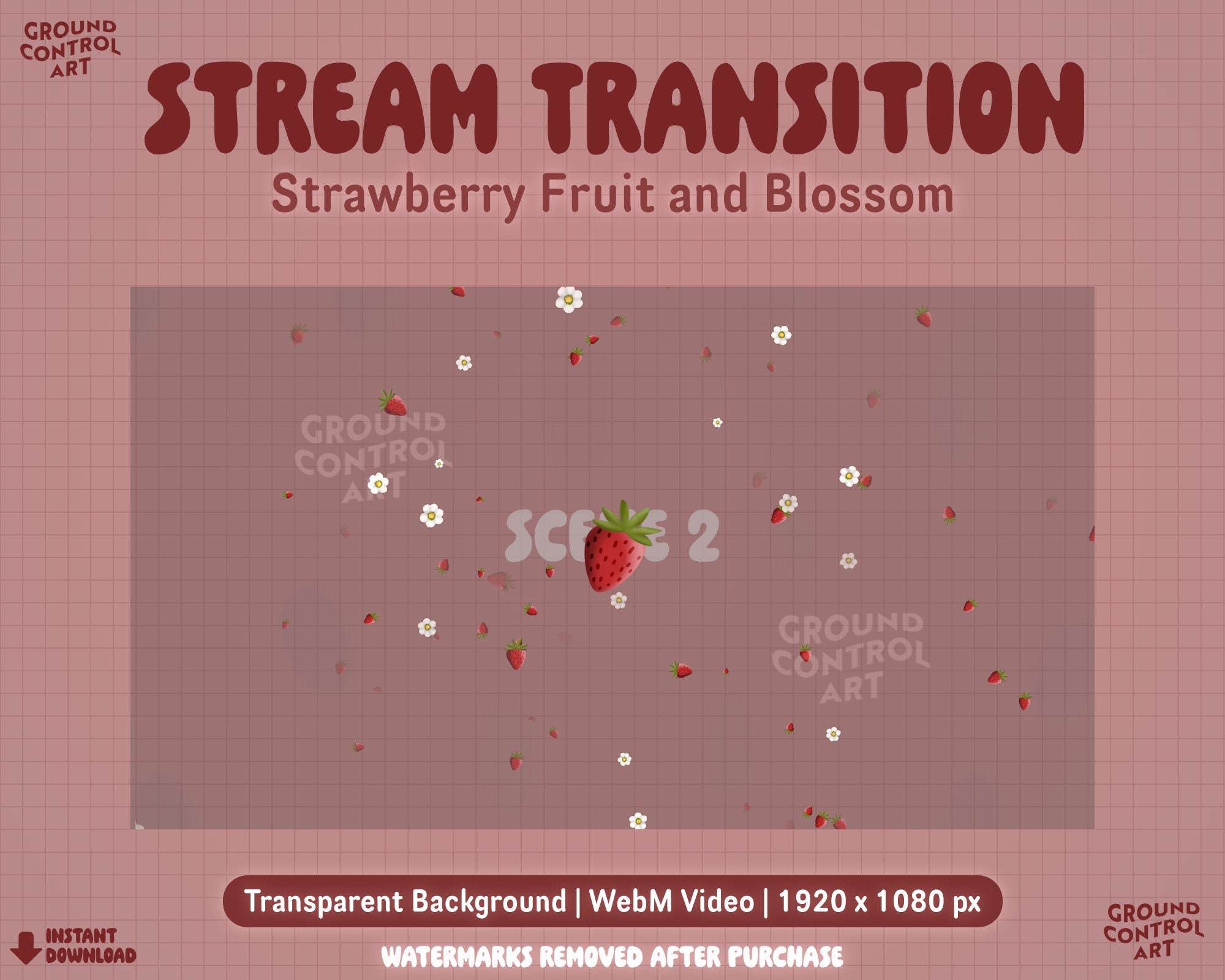 Strawberry Stream Transition | Animated Red Berry Stinger Transition ...