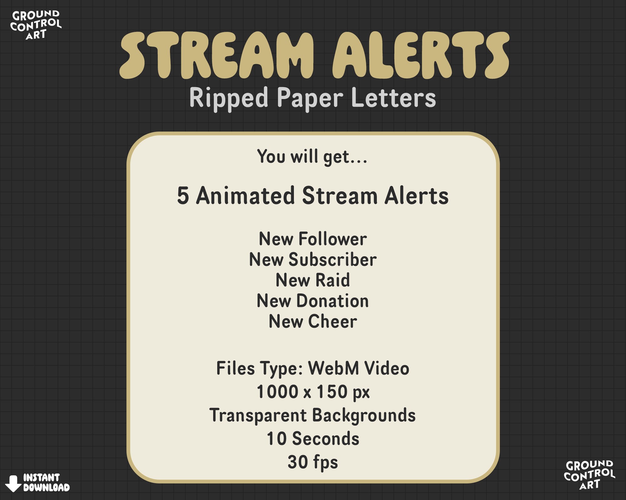 Ripped Paper Stream Alerts | Animated Livestream New Follower Alert ...