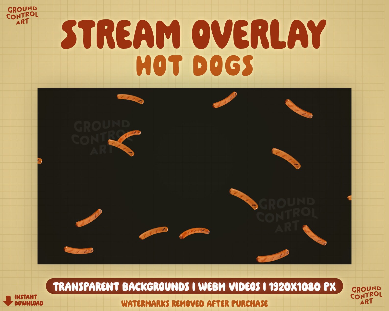 Hot Dogs Animated Overlay | Wieners Transparent Animation for Twitch ...