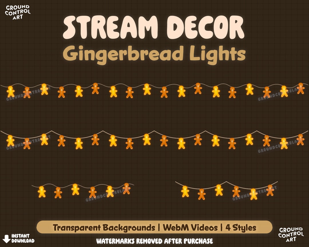 Ginger Bread Lights Animated Stream Decor | Livestream Decoration ...