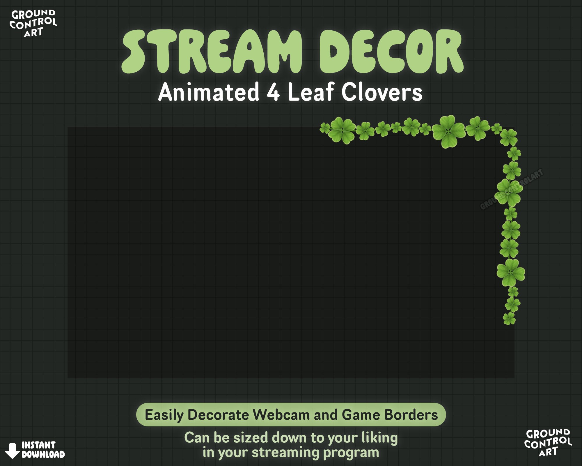 Four Leaf Clover Animated Overlay | Transparent Livestream Animation ...