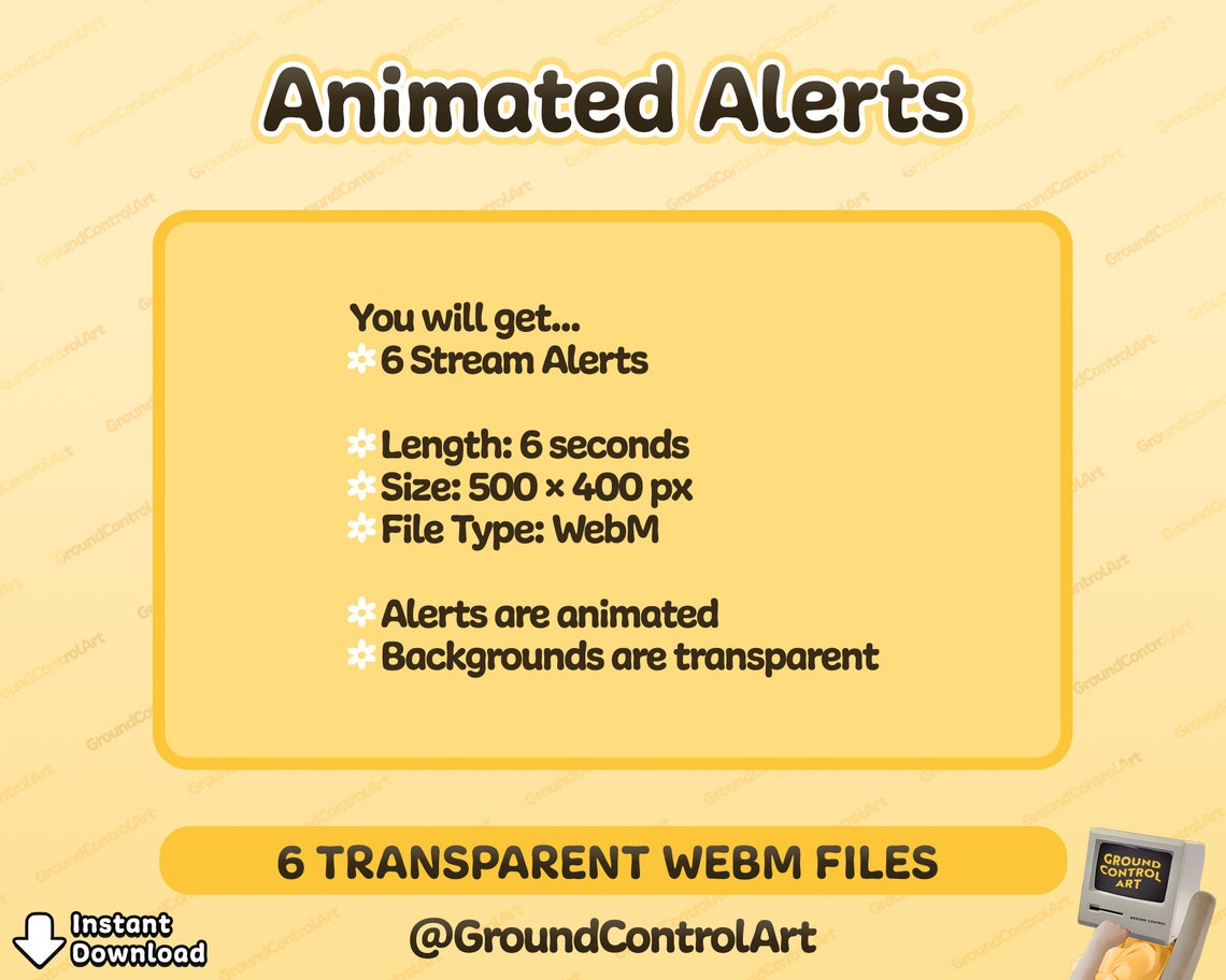 Twitch Stream Alerts | Cute Animated Daisy Flower Alerts | New Follower ...