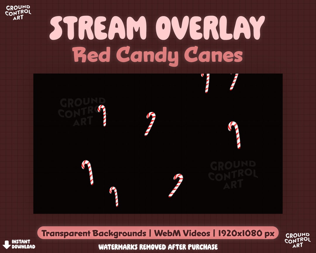 Red Candy Canes Animated Overlay | Transparent Animation | Great for ...