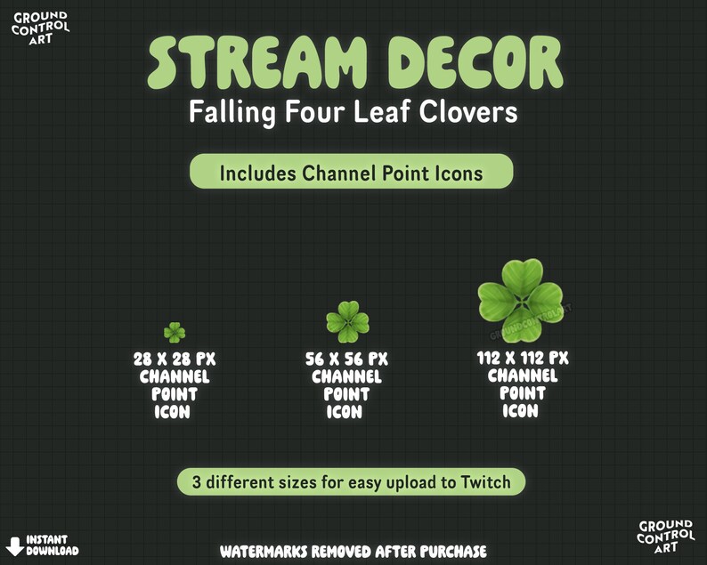 Four Leaf Clover Animated Overlay for Livestream | Transparent ...