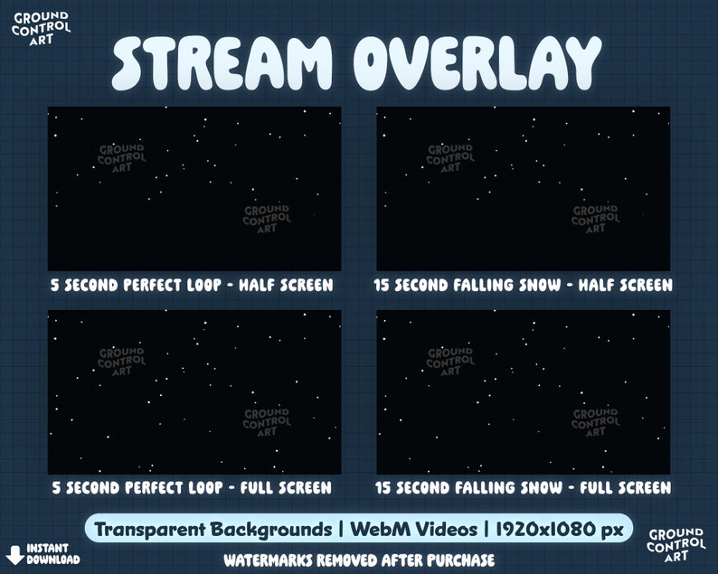 Snow Falling Animated Overlay | Great for Twitch, Stream Background ...
