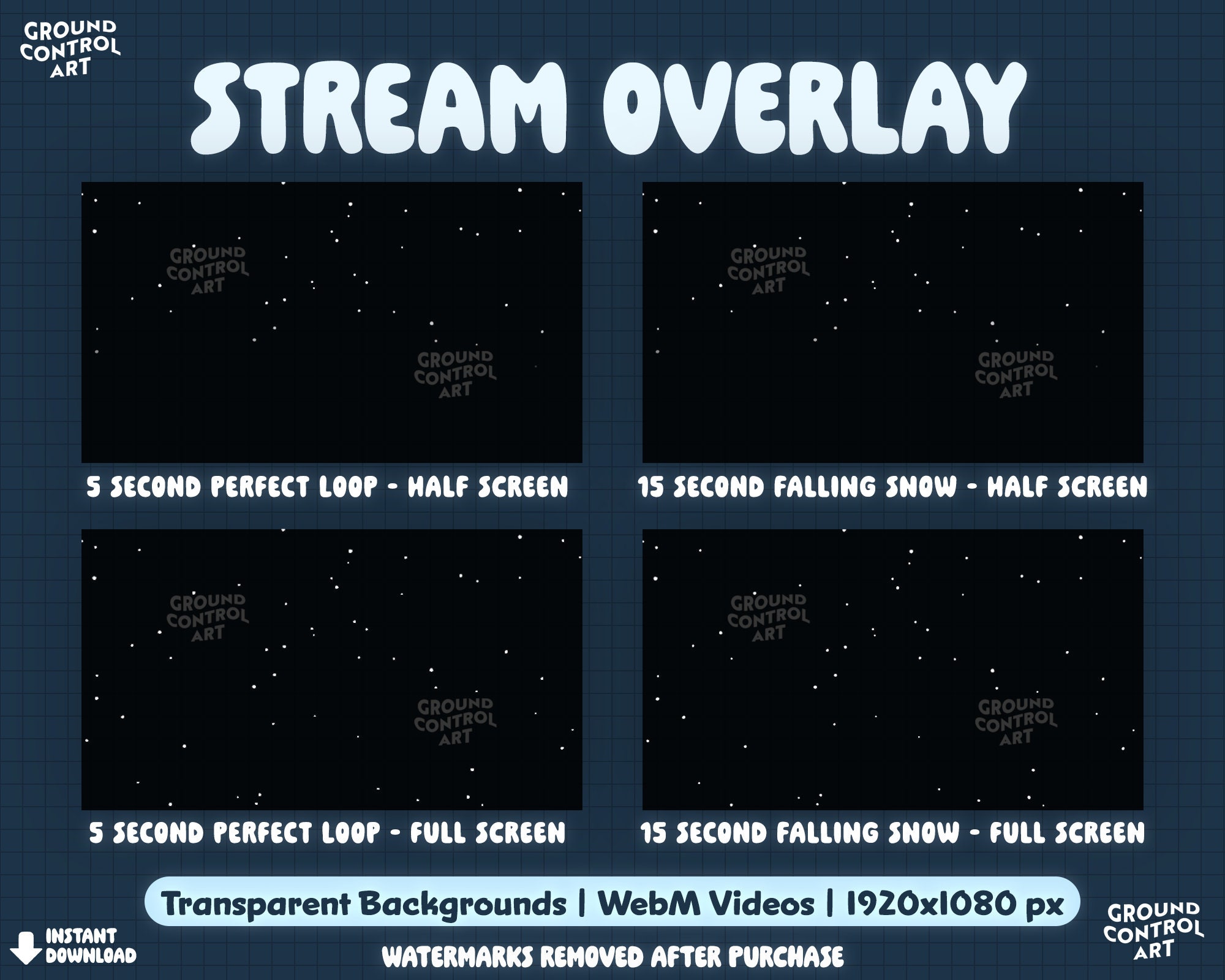 Snow Falling Animated Overlay | Great for Twitch, Stream Background ...