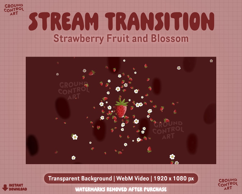 Strawberry Stream Transition | Animated Red Berry Stinger Transition ...