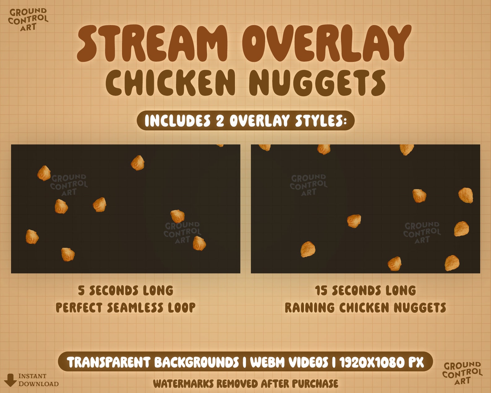 Chicken Nuggets Animated Overlay | Chicken Nuggie Transparent Animation ...