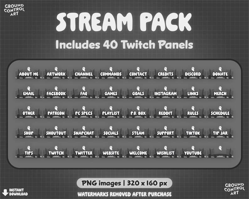 Ghostly Graveyard Stream Pack | Animated Livestream Overlay Pack ...