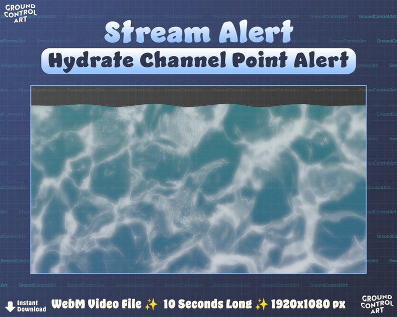 Hydrate Theme Twitch Alert | Transparent Full Screen Animated Water ...
