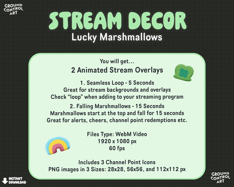 Lucky Marshmallows Animated Overlay for Livestream | Transparent ...