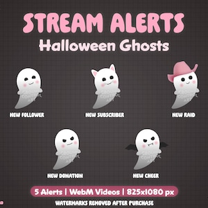 Twitch Stream Alerts | Animated Halloween Ghosts | Spooky Halloween Cat Ghost, Cowgirl, Vampire ...