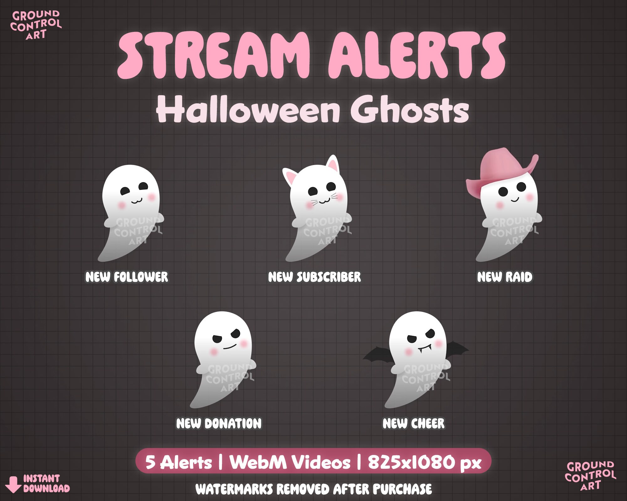 Twitch Stream Alerts | Animated Halloween Ghosts | Spooky Halloween Cat ...