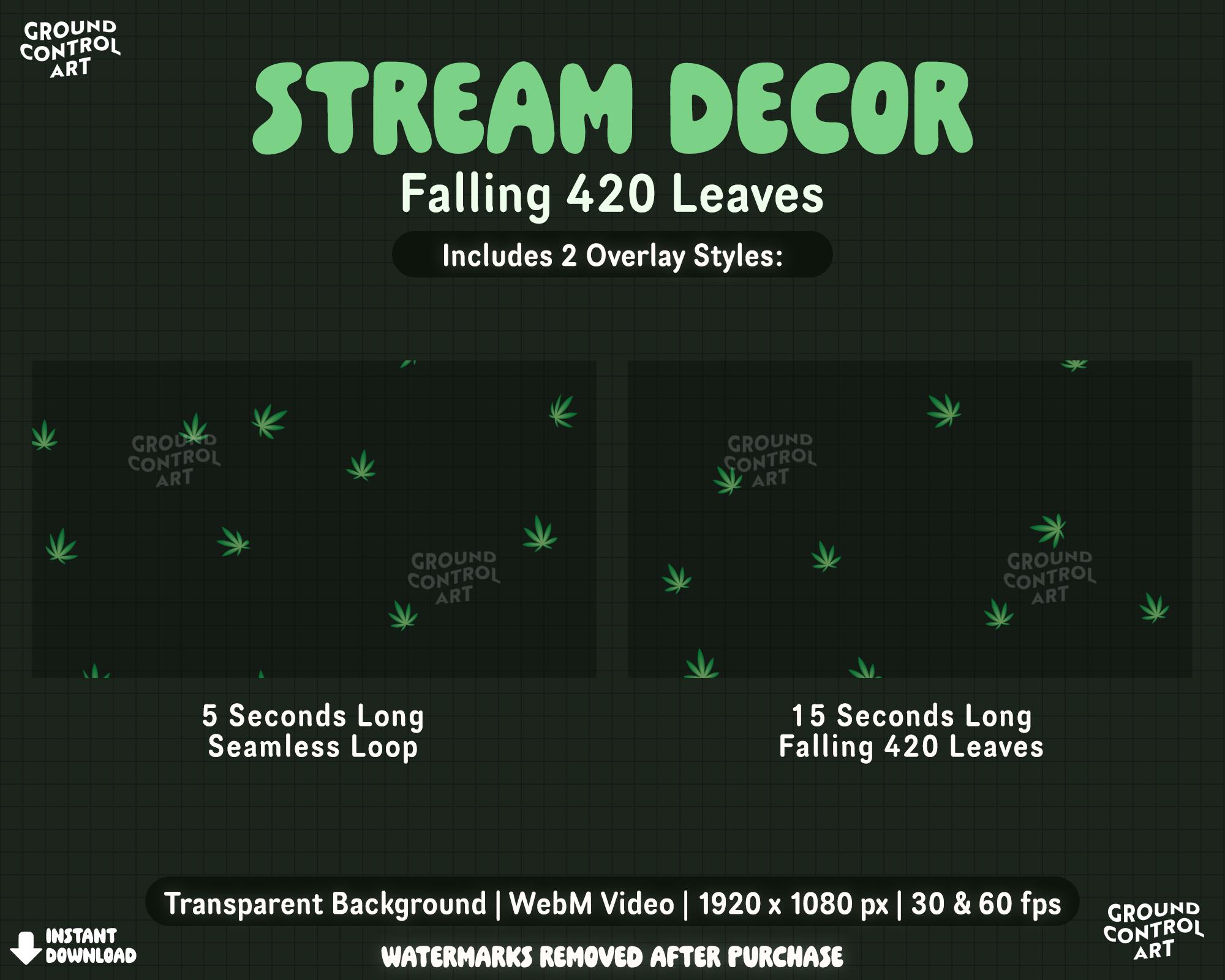 Falling 420 Leaves Animated Overlay | Great for Livestream Alert ...