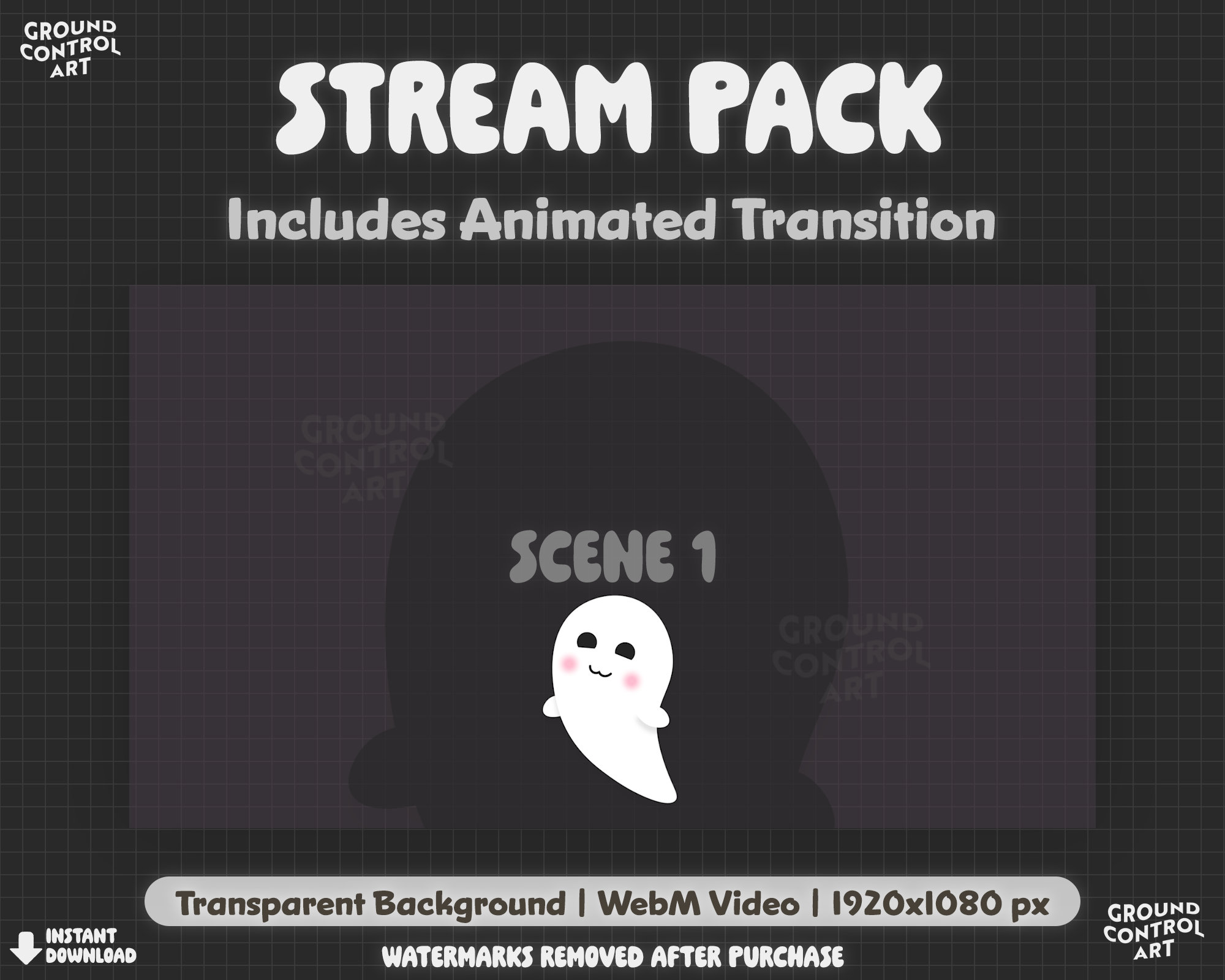 Ghostly Graveyard Stream Pack Animated Livestream Overlay Pack Spooky ...
