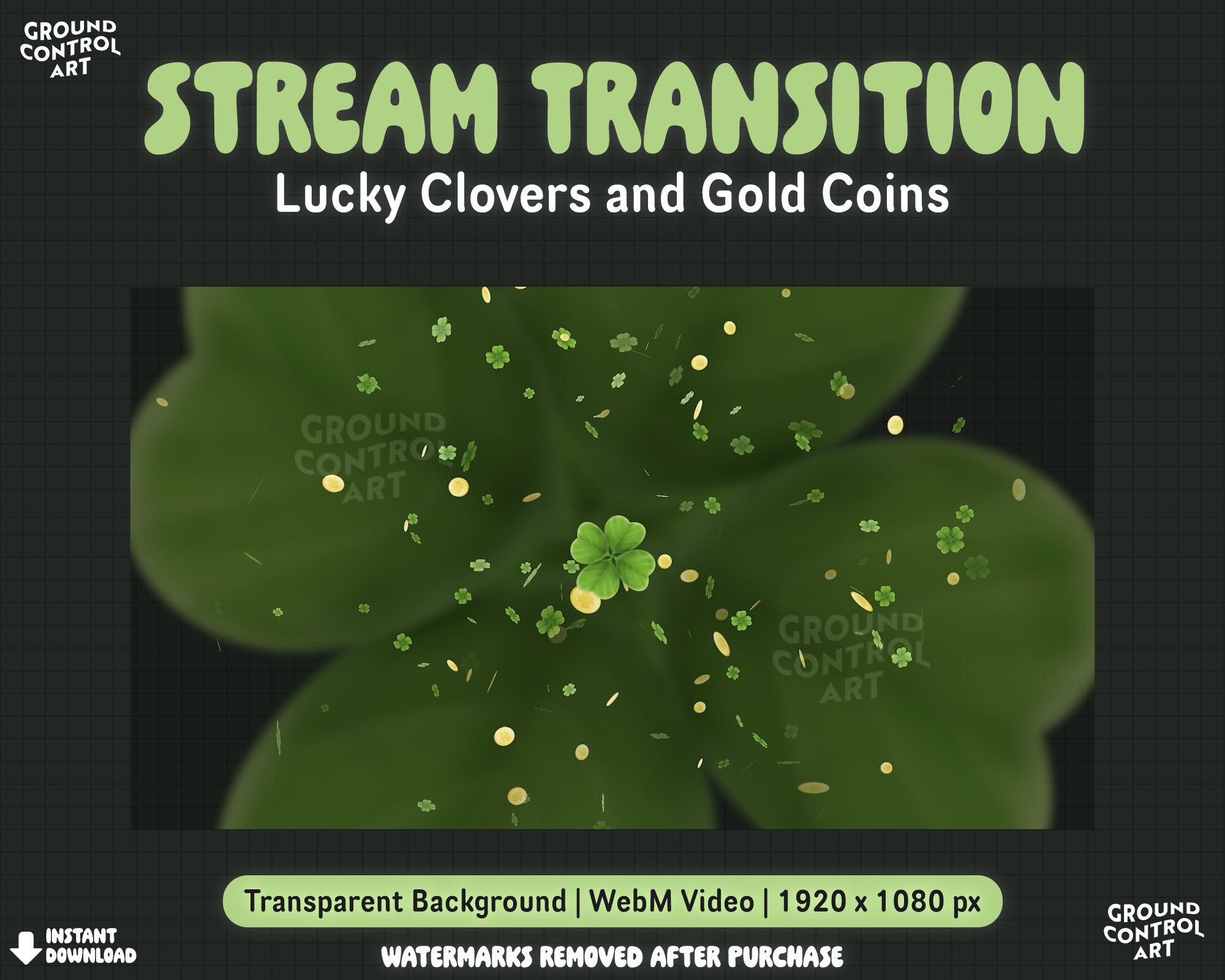 Four Leaf Clover Stream Transition | Animated St. Patrick's Day Stinger Transition | Livestream ...