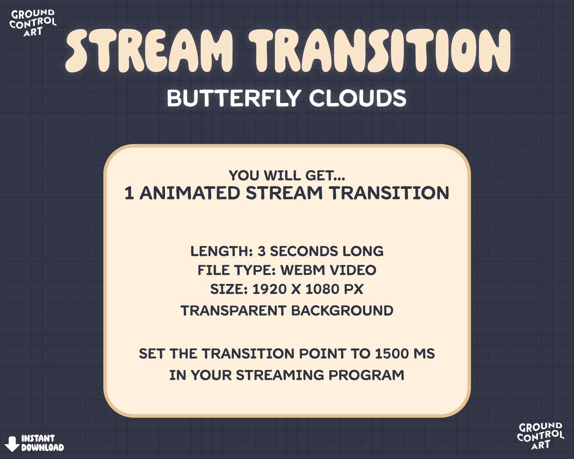 Stream Transition Animated Flying Butterfly Stinger Transition ...