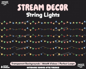 Blue String Lights Animated Stream Decor | Livestream Decoration ...