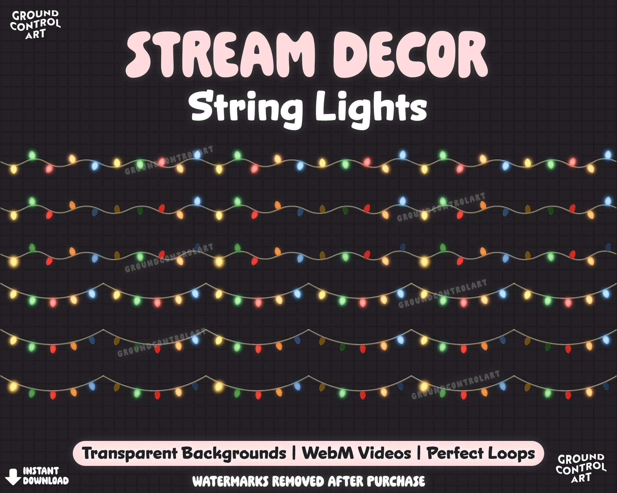 String Lights Animated Stream Decor | Livestream Decoration | Perfect ...
