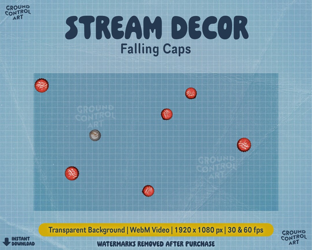 Falling Caps Animated Overlay Great for Twitch Alert, Stream Background ...
